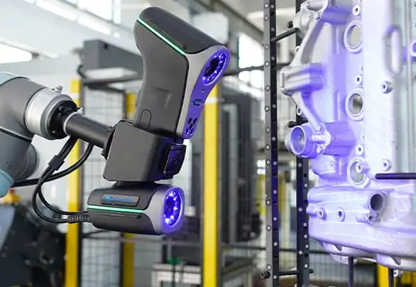 UR5 robots universales Cobot con el escáner 3D como estación ...