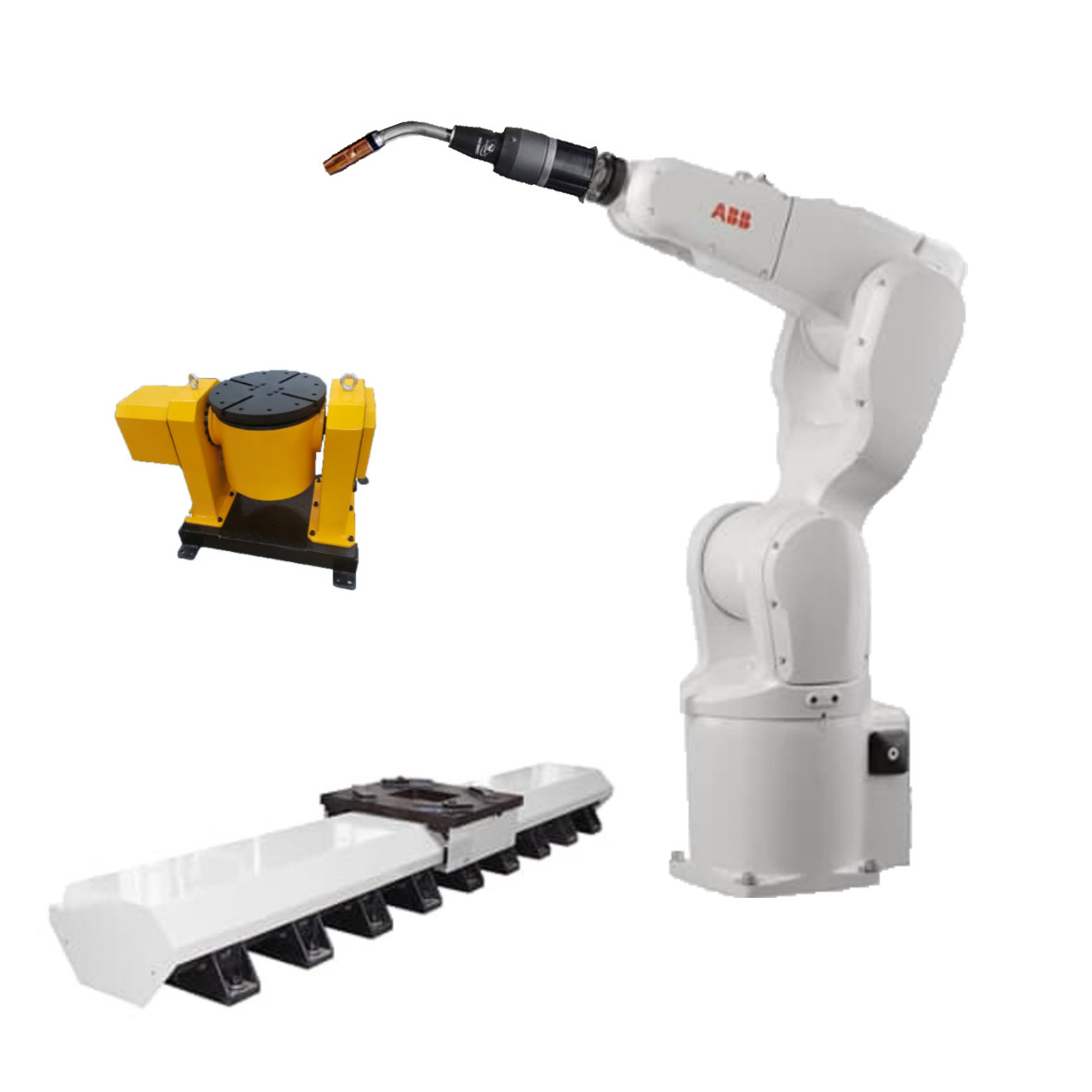 Robot industrial ABB flexible con antorcha y posicionador de robot y ...
